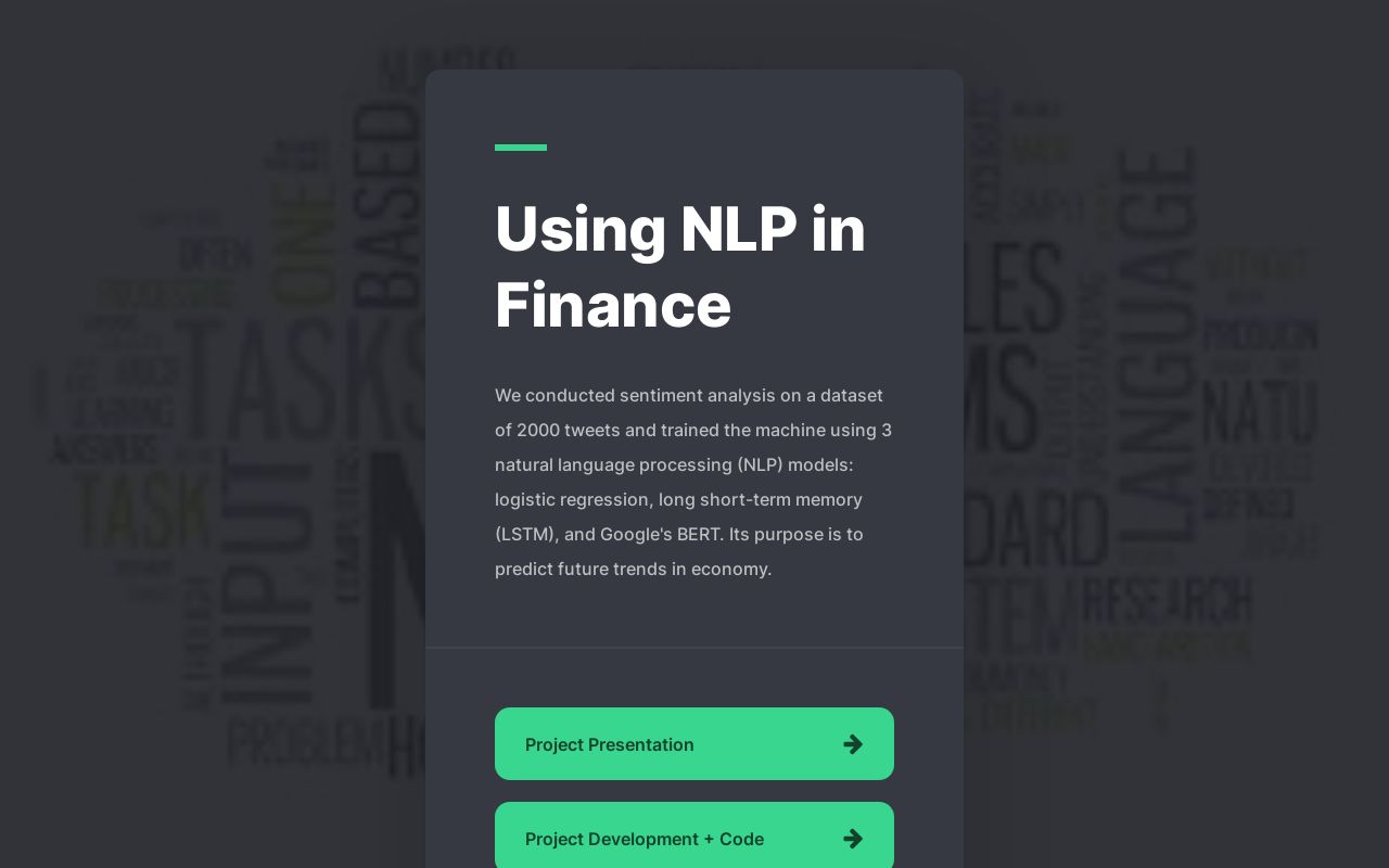 Using NLP in Finance